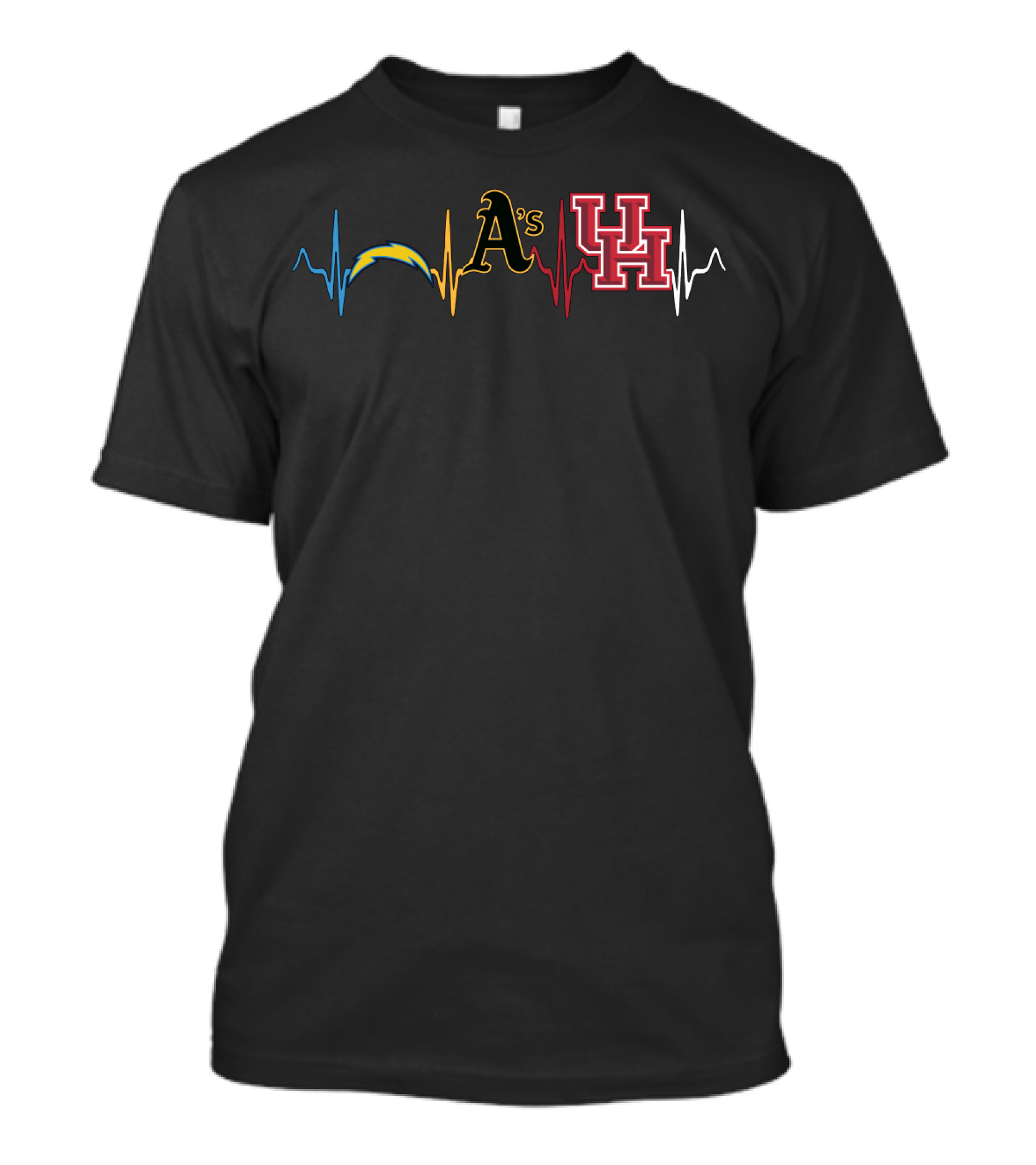Love Chargers Athletics A's Uh Heartbeat T-Shirt