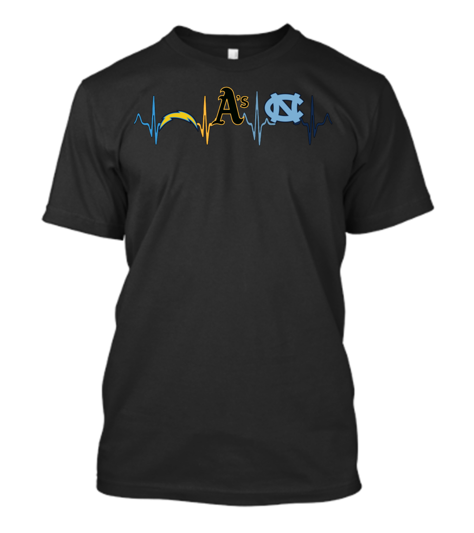Love Chargers Athletics A's Ncth Heartbeat T-Shirt
