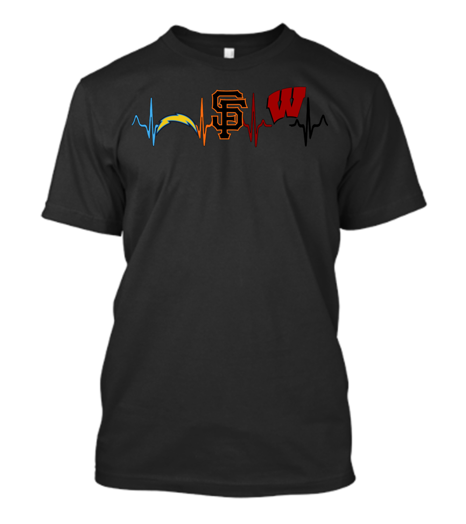 Love Chargers Giants Sf Logo Wisconsin Wb T-Shirt