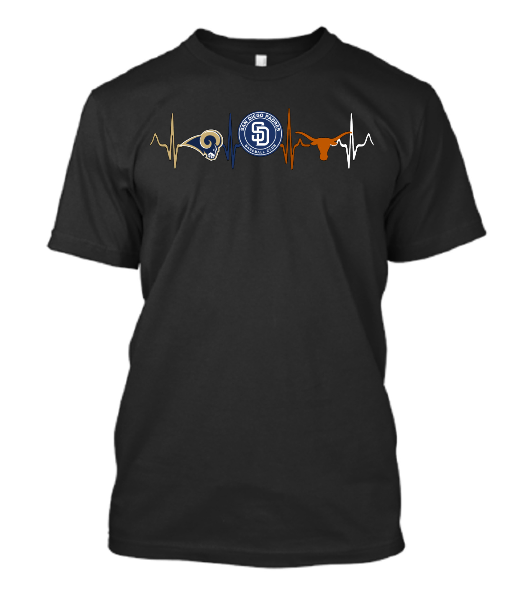 Love San Diego Padres Rams Texas Longhorns With Tl T-Shirt
