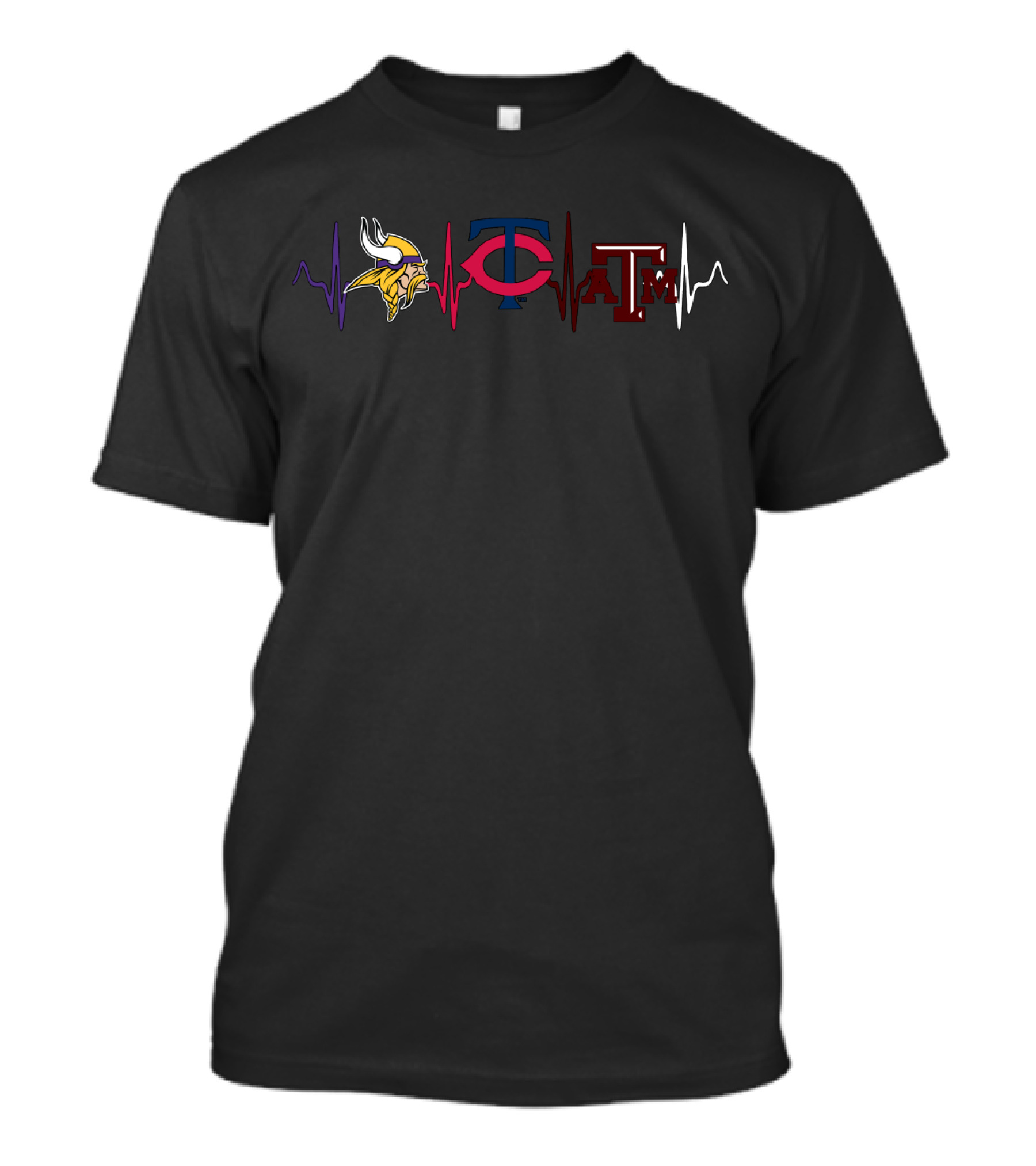 Minnesota Vikings Twins Taa Heartbeat T-Shirt