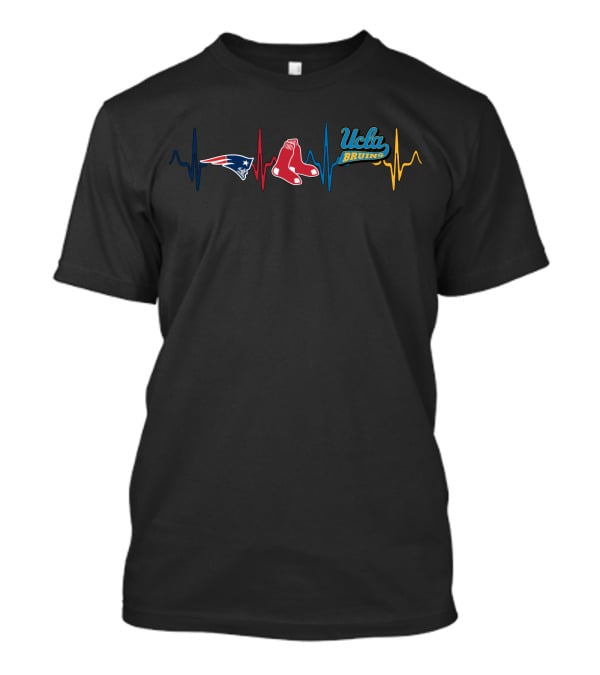 New England Patriots Red Sox Ucla Bruins Heartbeat T-Shirt