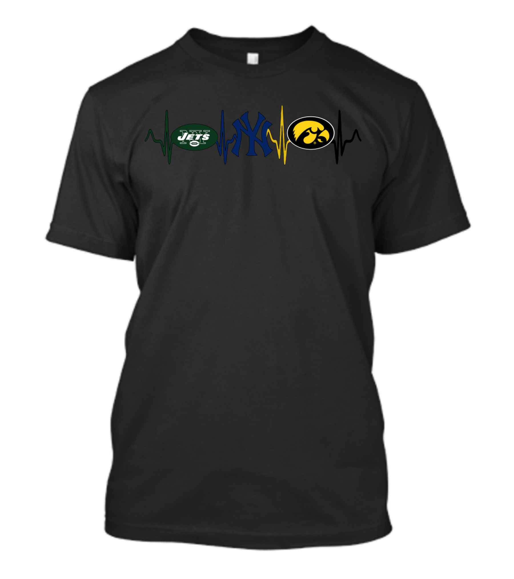 Love Jets Yankees Iowa Heartbeat T-Shirt