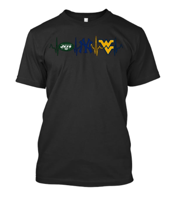 Love New York Jets Yankees West Virginia Mountaineers T-Shirt