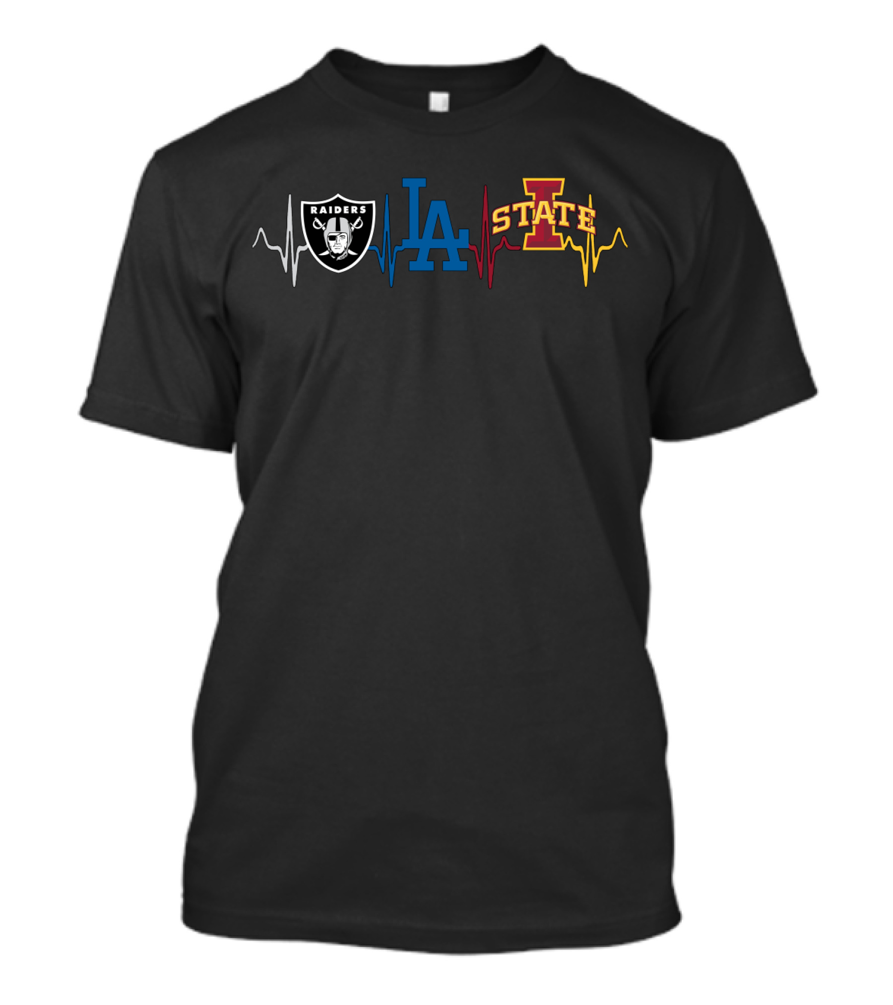 Raiders Dodgers Iowa State Heartbeat T-Shirt