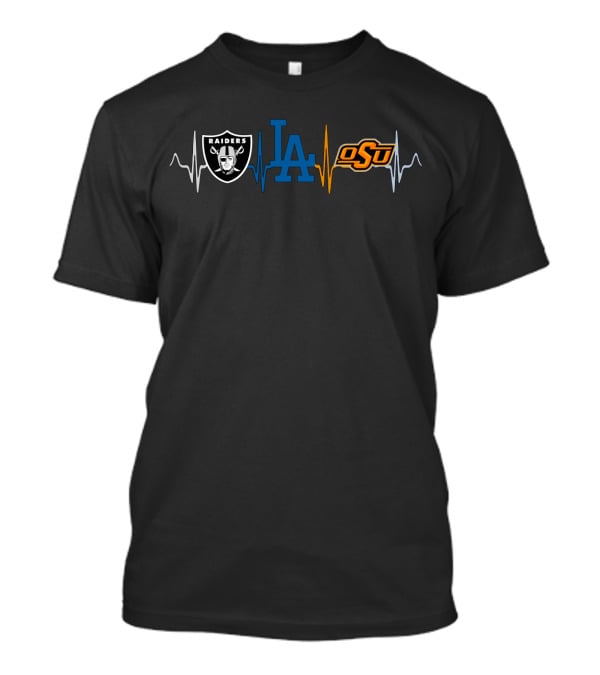 Raiders La Dodgers Osu Heartbeat T-Shirt