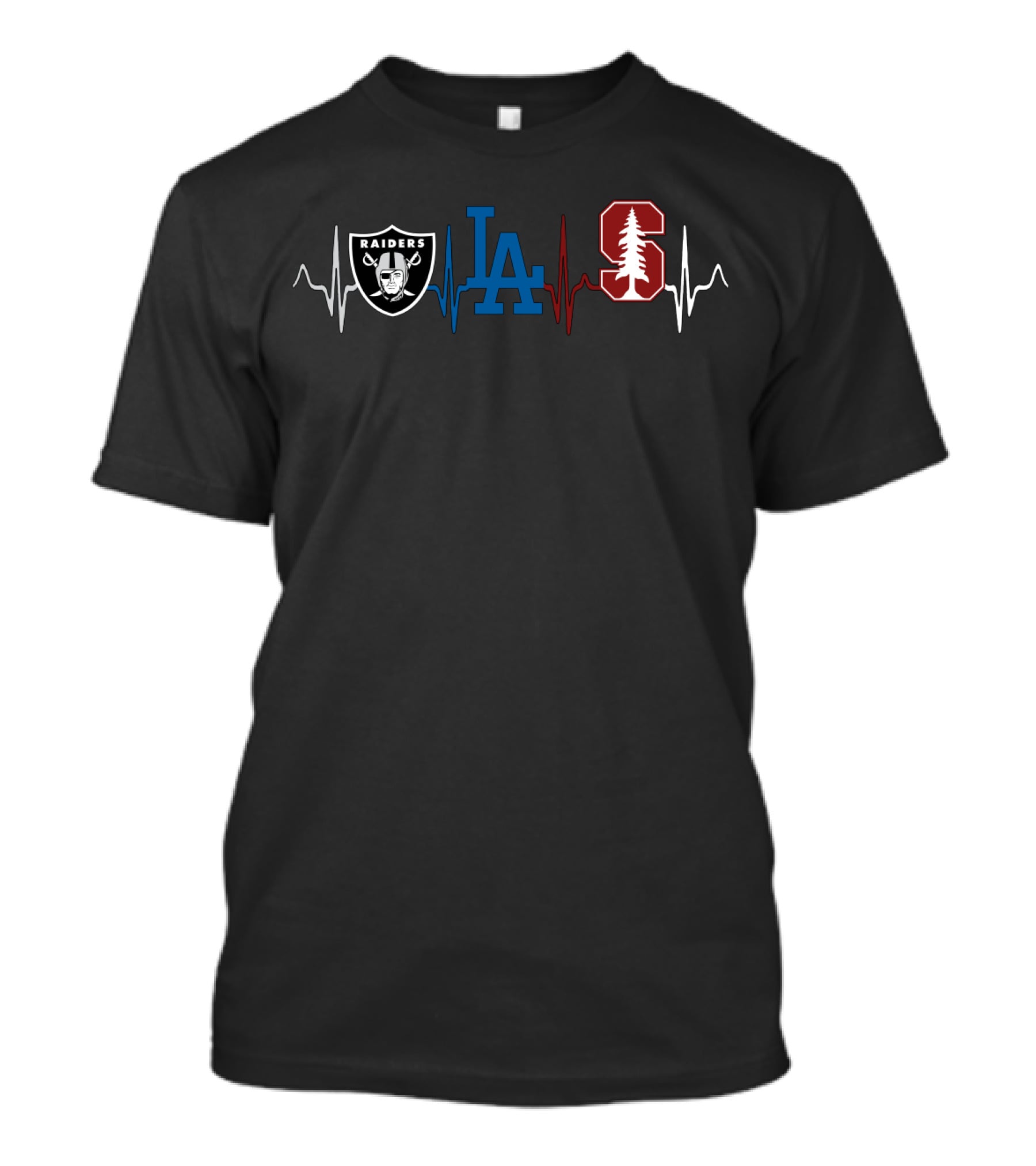 Raiders La Dodgers Stanford Heartbeat T-Shirt