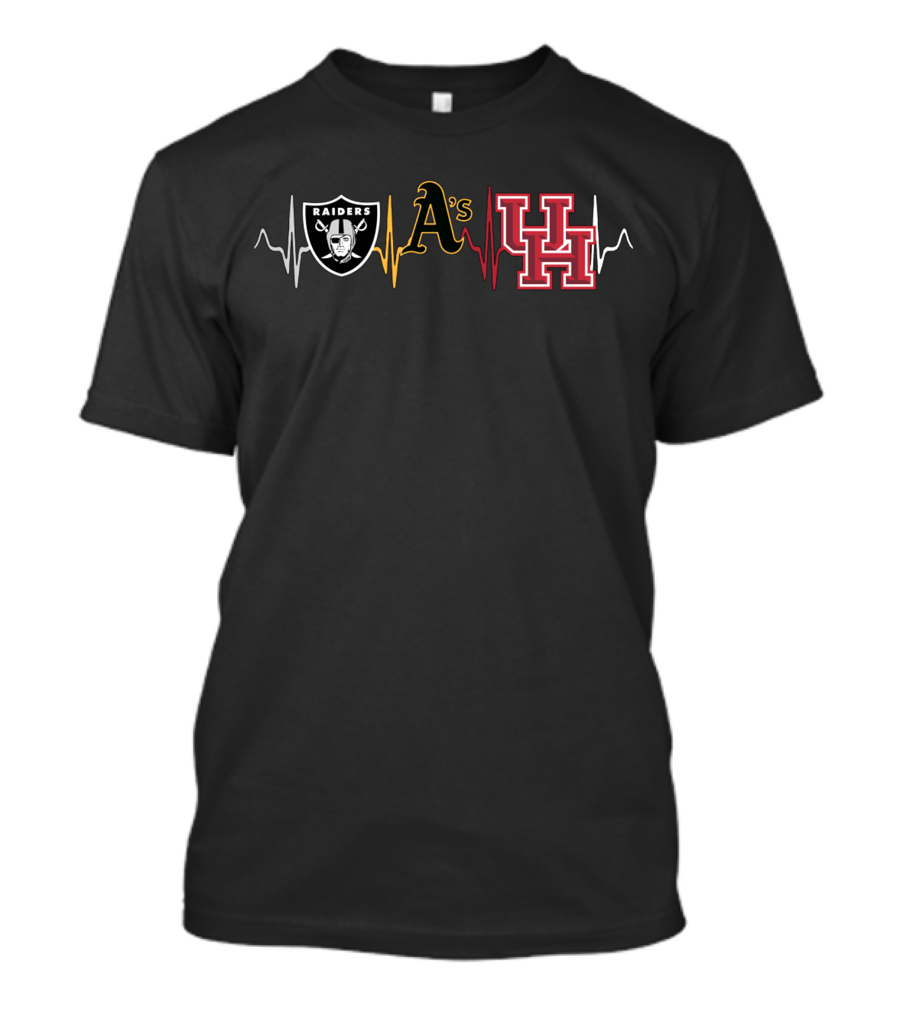 Raiders Athletics A's With Uh Heartbeat T-Shirt