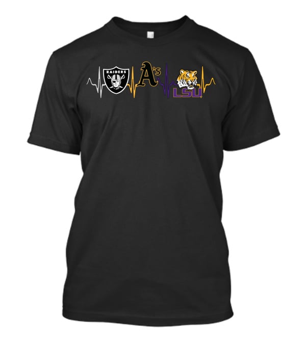 Raiders Athletics Lsu Tigers Heartbeat T-Shirt
