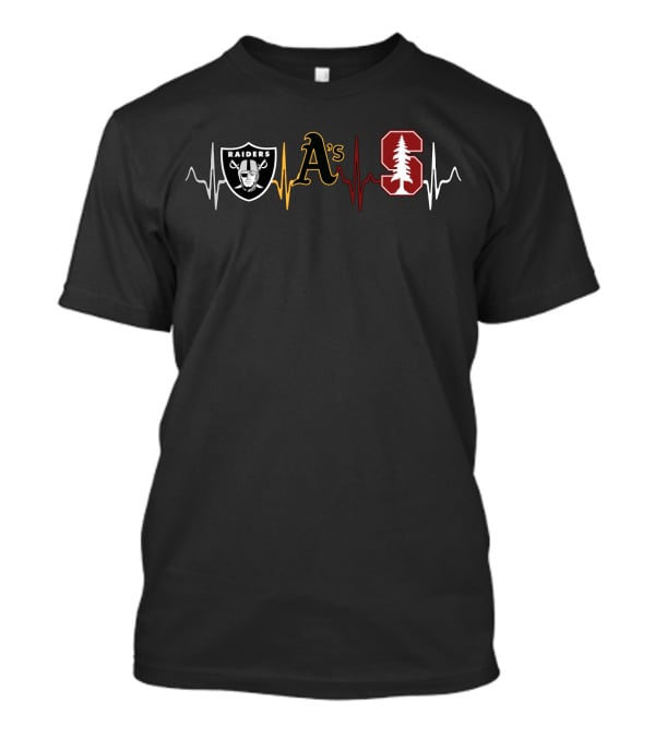 Raiders Athletics A's Stanford Sc Heartbeat T-Shirt