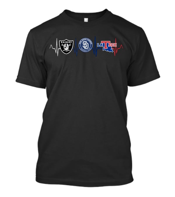 Raiders San Diego Padres La Tech Heartbeat T-Shirt