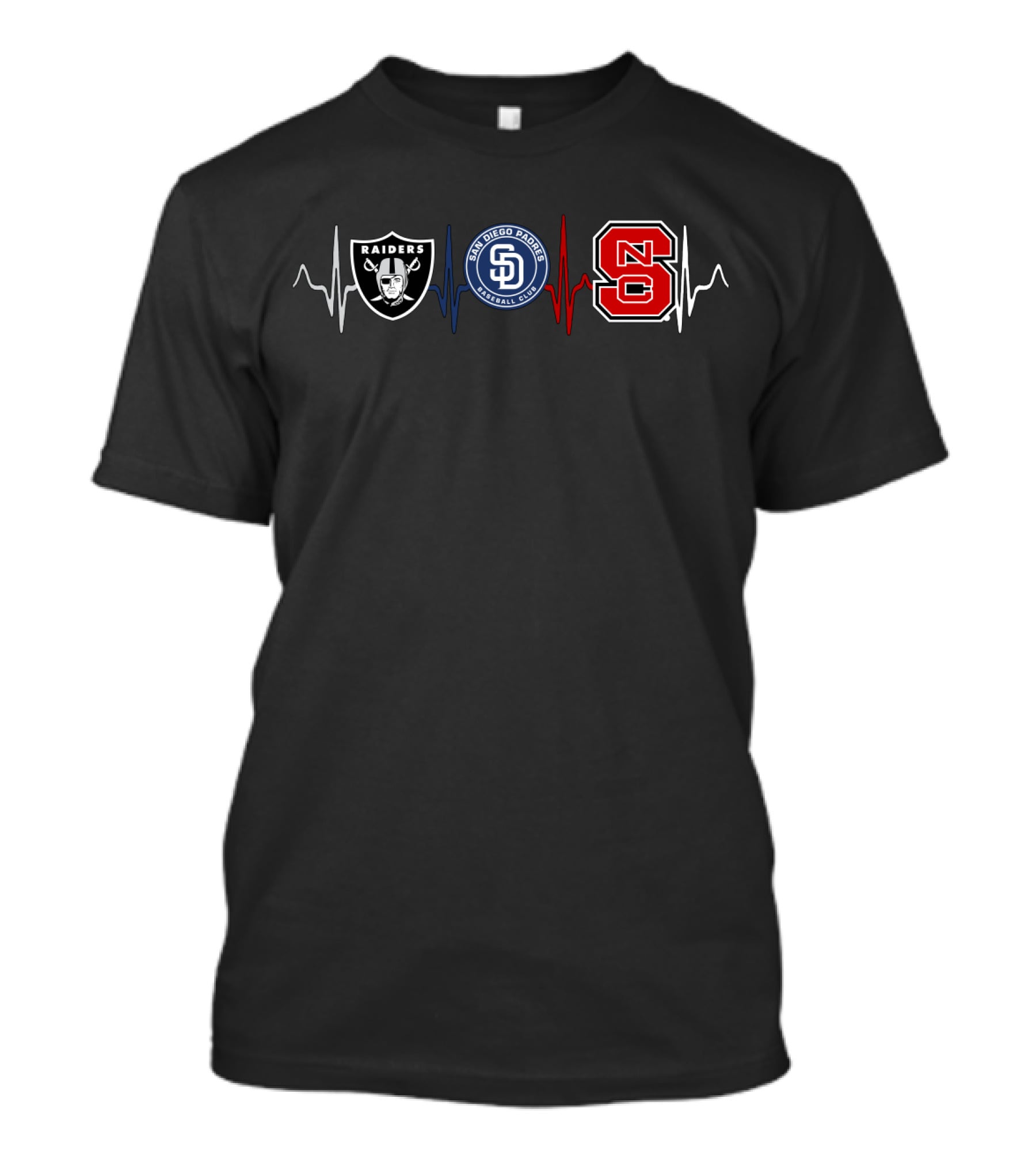 Raiders Love Padres Heartbeat Ncs T-Shirt