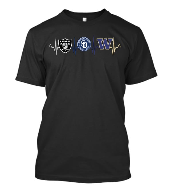 Raiders Padres Washington Heartbeat T-Shirt