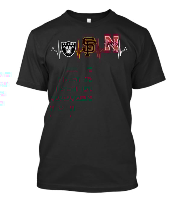 Raiders Sf Giants Nebraska Huskers Heartbeat T-Shirt