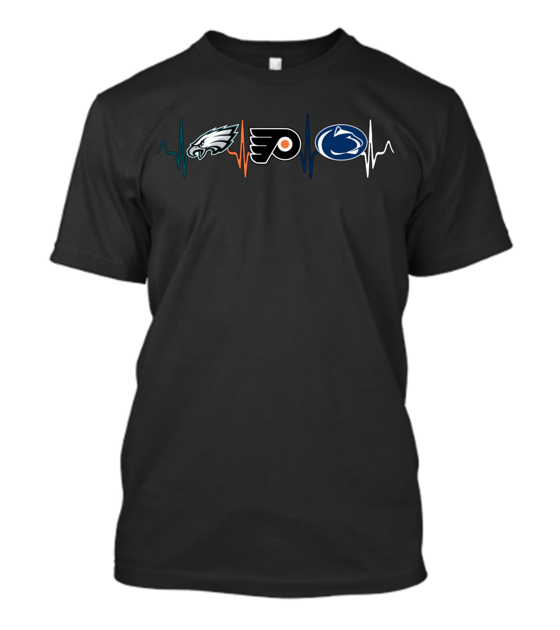 Philadelphia Eagles Flyers Penn State Heartbeat T-Shirt