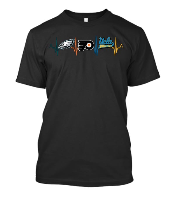 Philadelphia Eagles Flyers Ucla Bruins Heartbeat T-Shirt