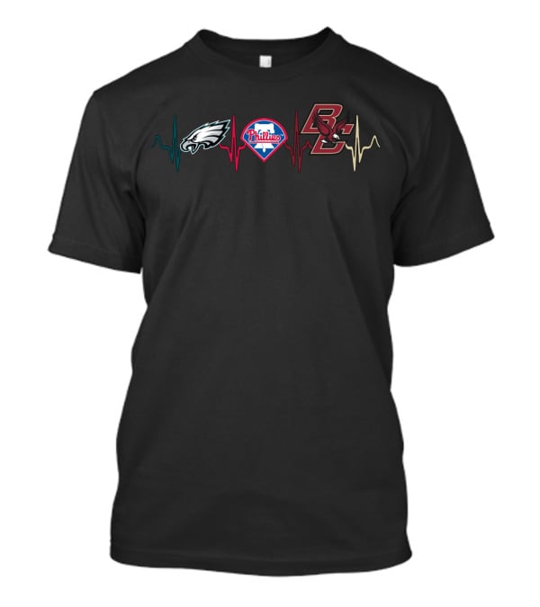 Eagles And Phillies With Bce Heartbeat Tribute T-Shirt