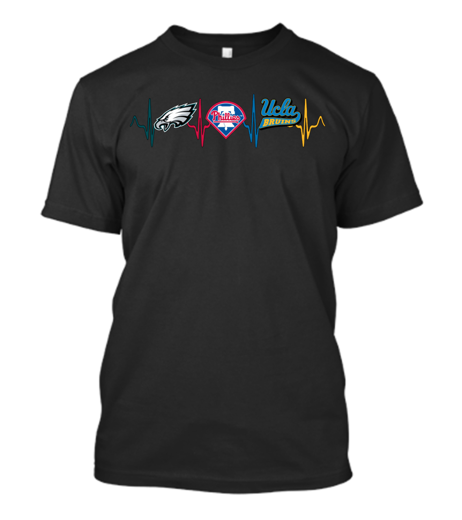 Eagles Phillies Ucla Bruins Heartbeat T-Shirt