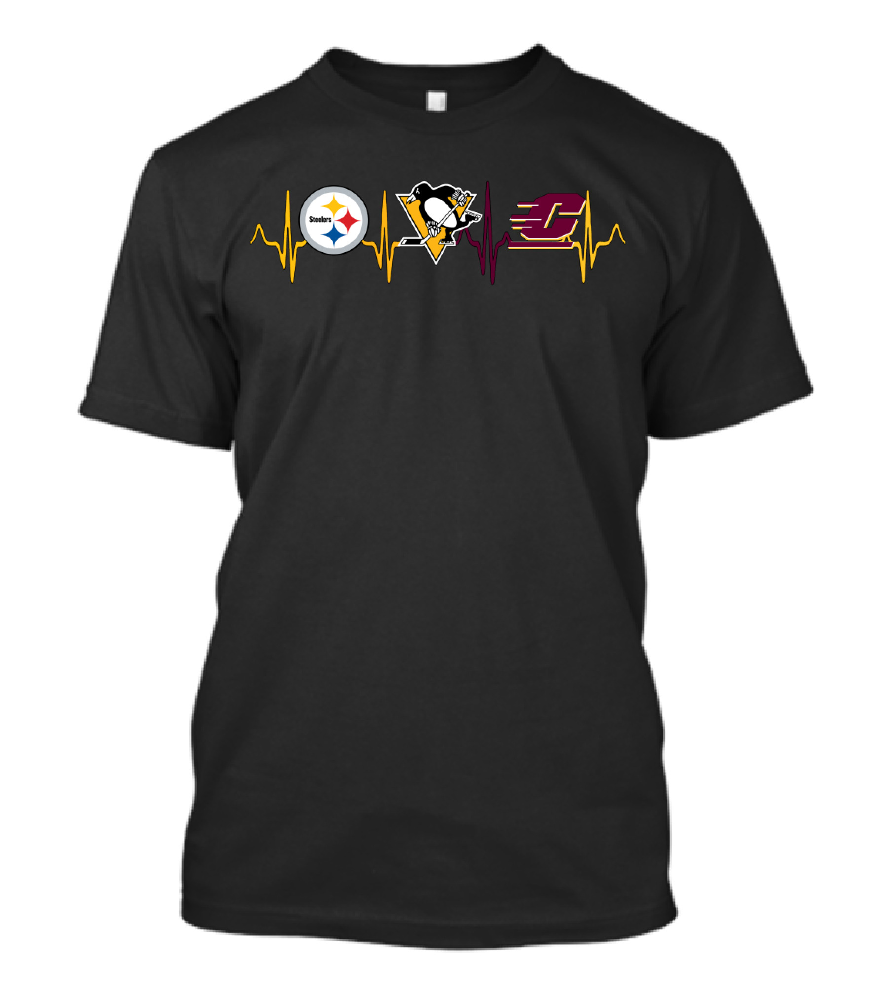 Steelers Penguins Cmu Heartbeat T-Shirt