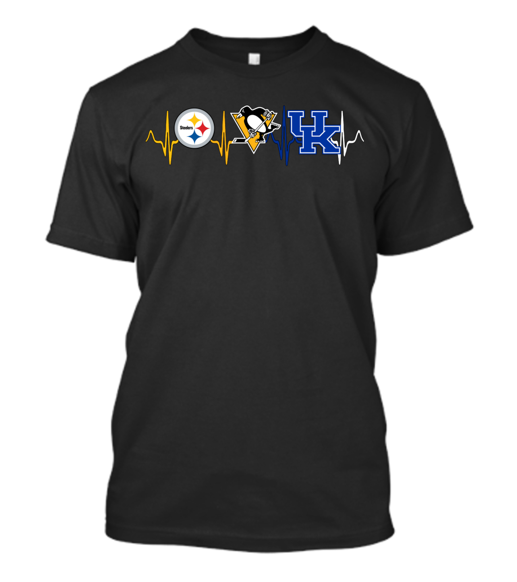 Steelers Penguins Kentucky Wildcats Heartbeat T-Shirt