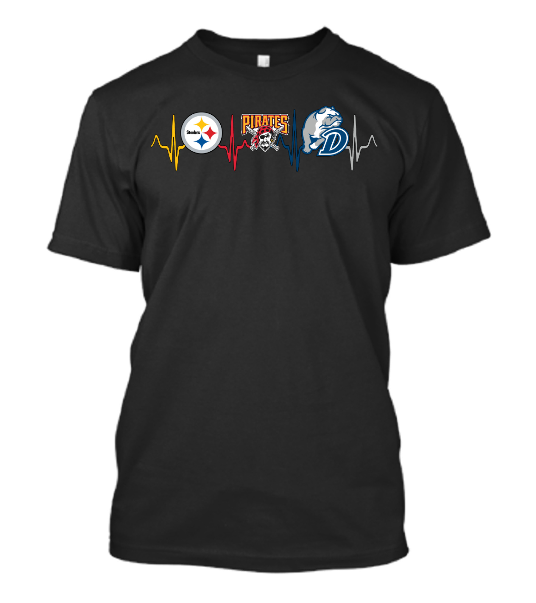 Steelers Heartbeat Pirates Bulldog Db T-Shirt