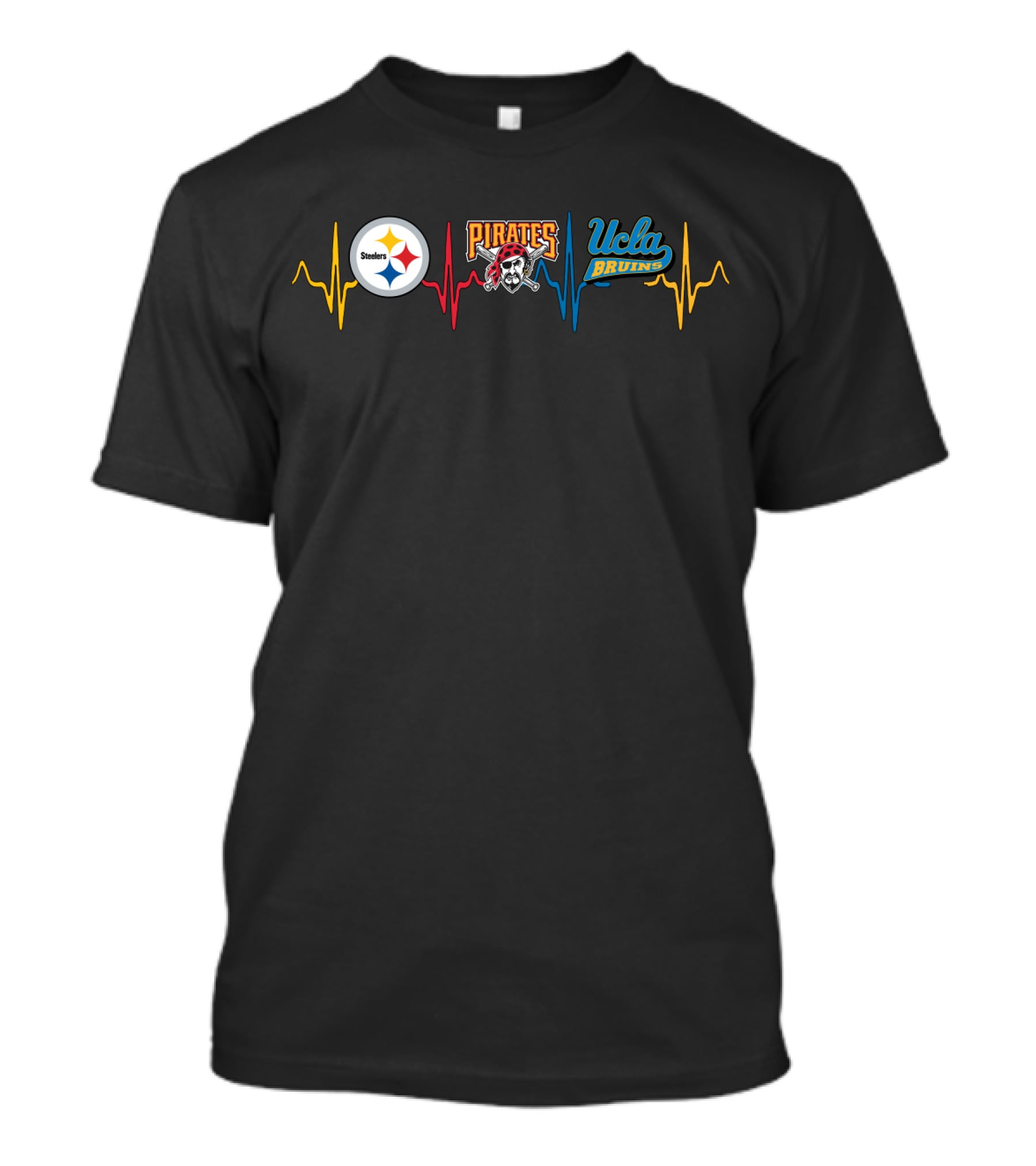 Steelers Pirates Ucla Bruins Heartbeat T-Shirt
