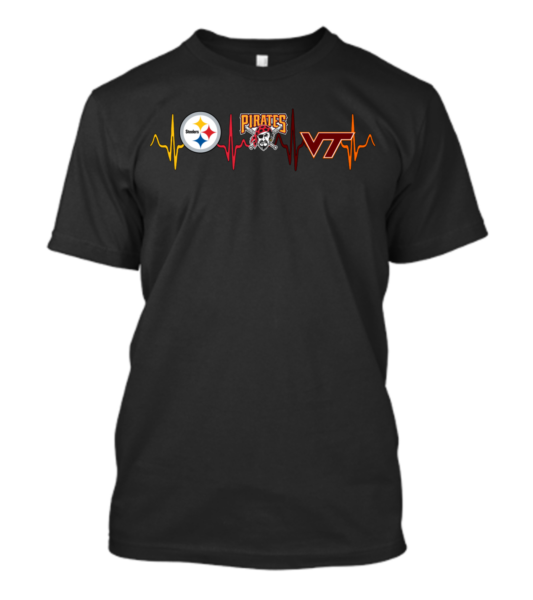 Steelers Pirates Vth Heartbeat Logo Combination T-Shirt