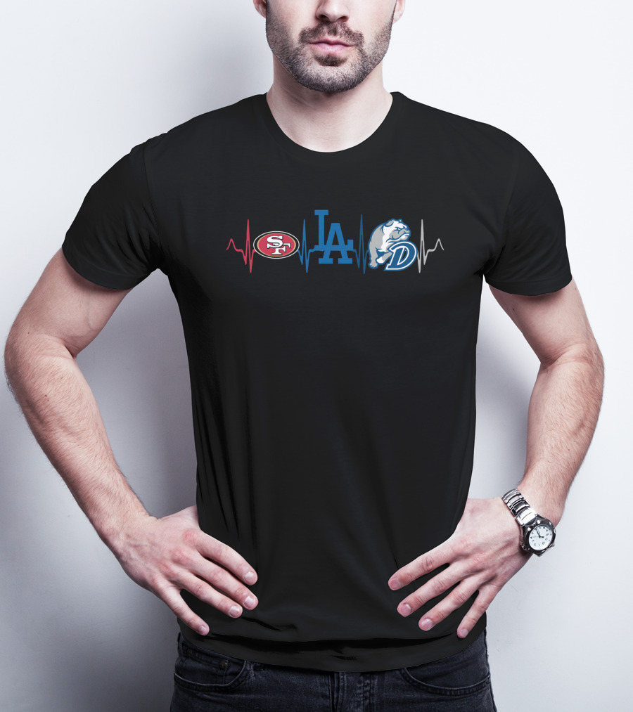 Love 49ers Los Angeles Dodgers Db Bulldog Pulse T-Shirt