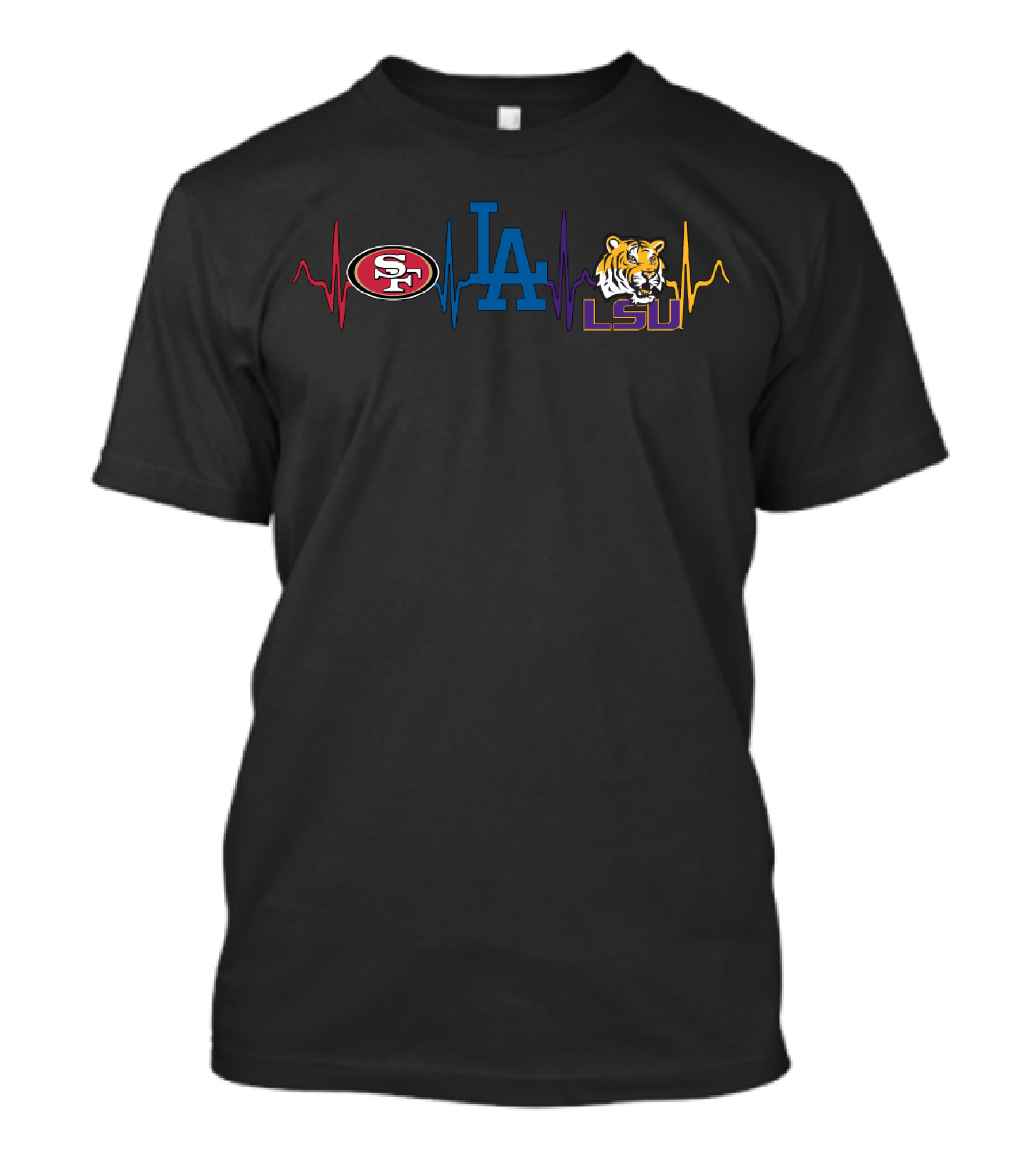 Love 49ers Dodgers Lsu Tiger T-Shirt