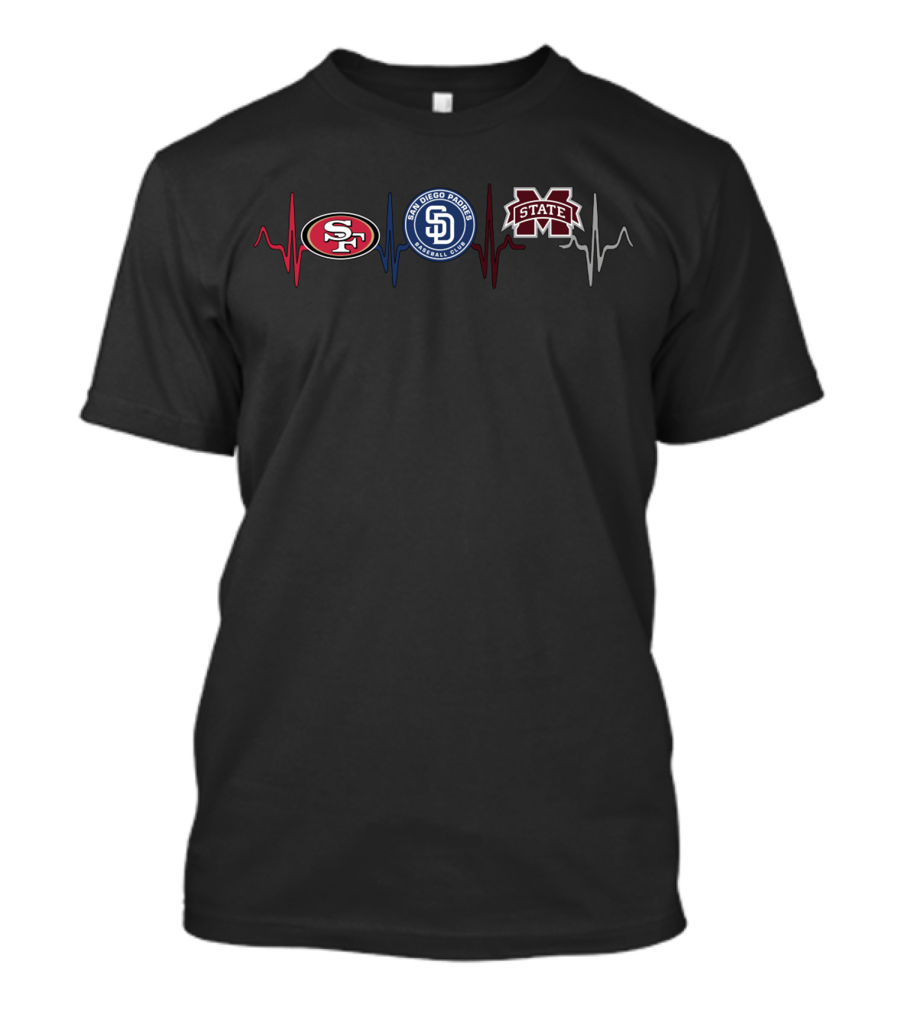 Love 49ers San Diego Padres Mississippi State Msb T-Shirt