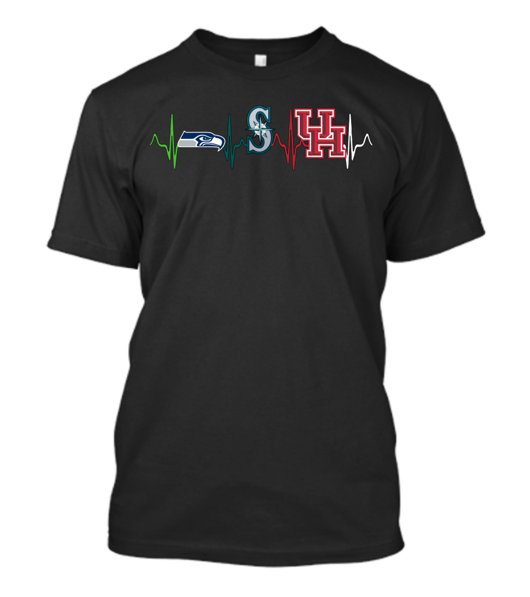 Love Seahawks Mariners Uh Heartbeat T-Shirt