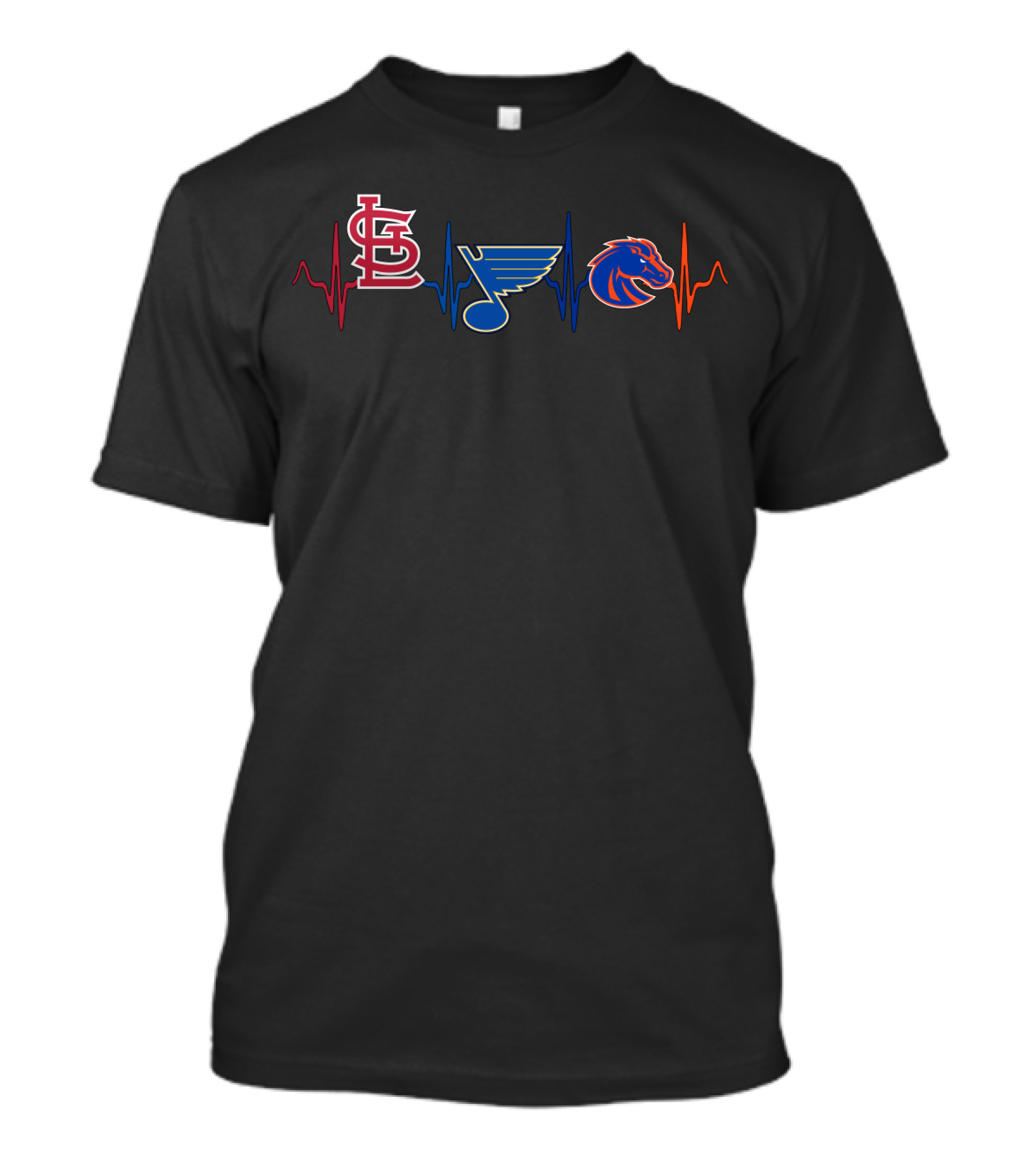 Love Stcardinals Blues Bsb Heartbeat T-Shirt