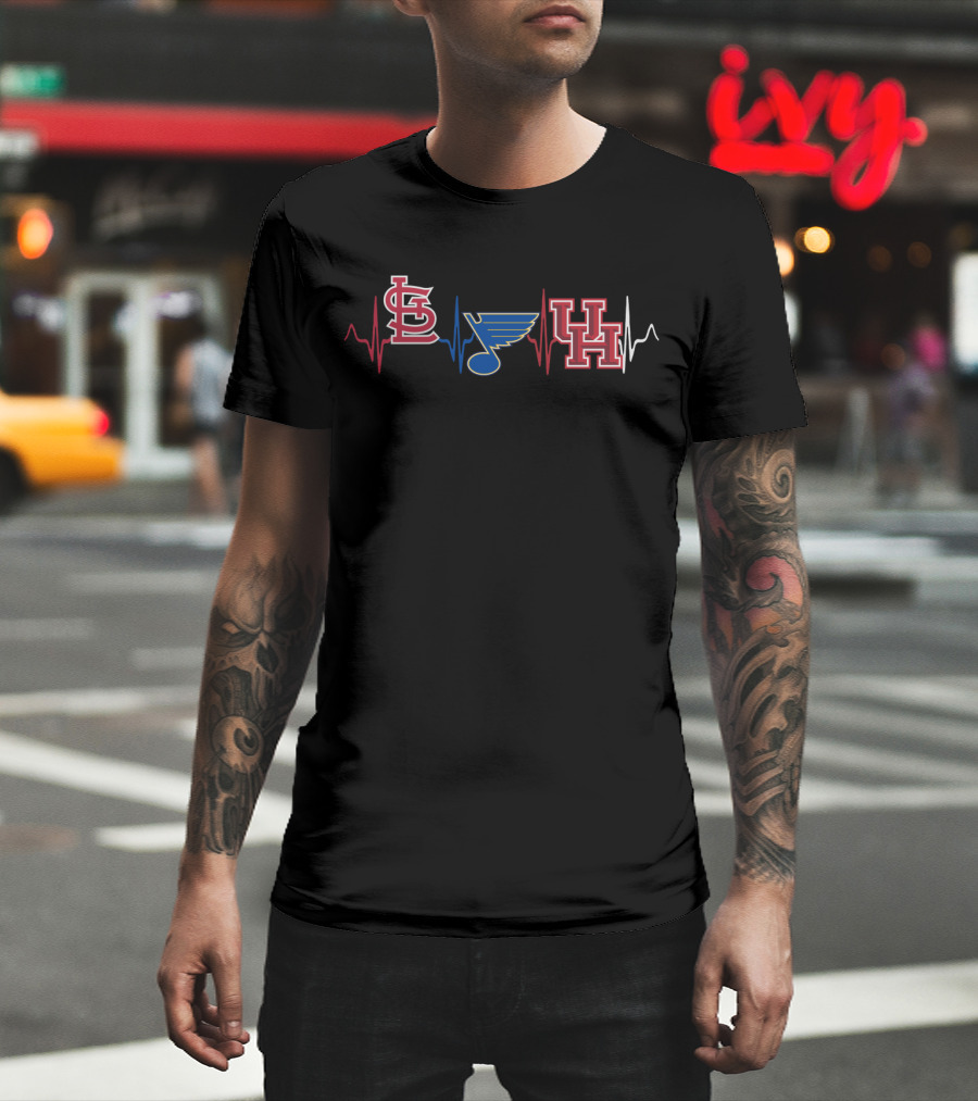 Love St. Louis Cardinals Blues Uh Connection T-Shirt