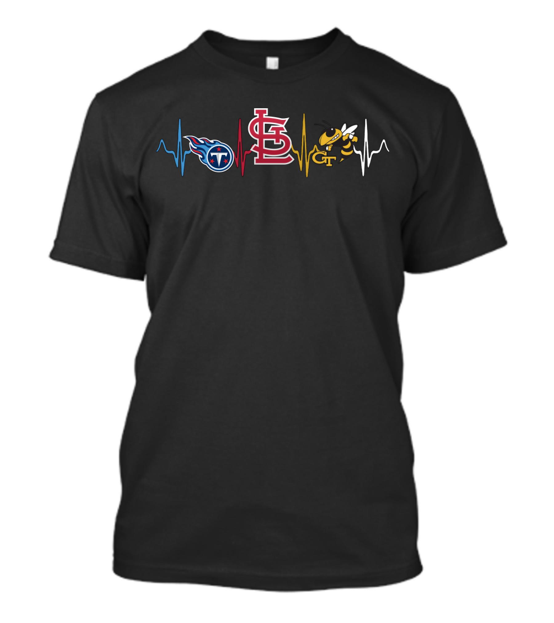 Titans St. Louis Cardinals Georgia Tech Buzz Heartbeat Fans T-Shirt