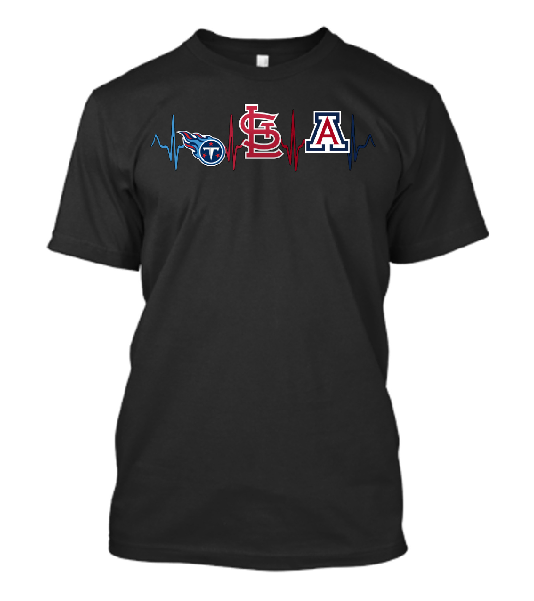 Titans St. Louis Cardinals Arizona Wildcats Heartbeat T-Shirt