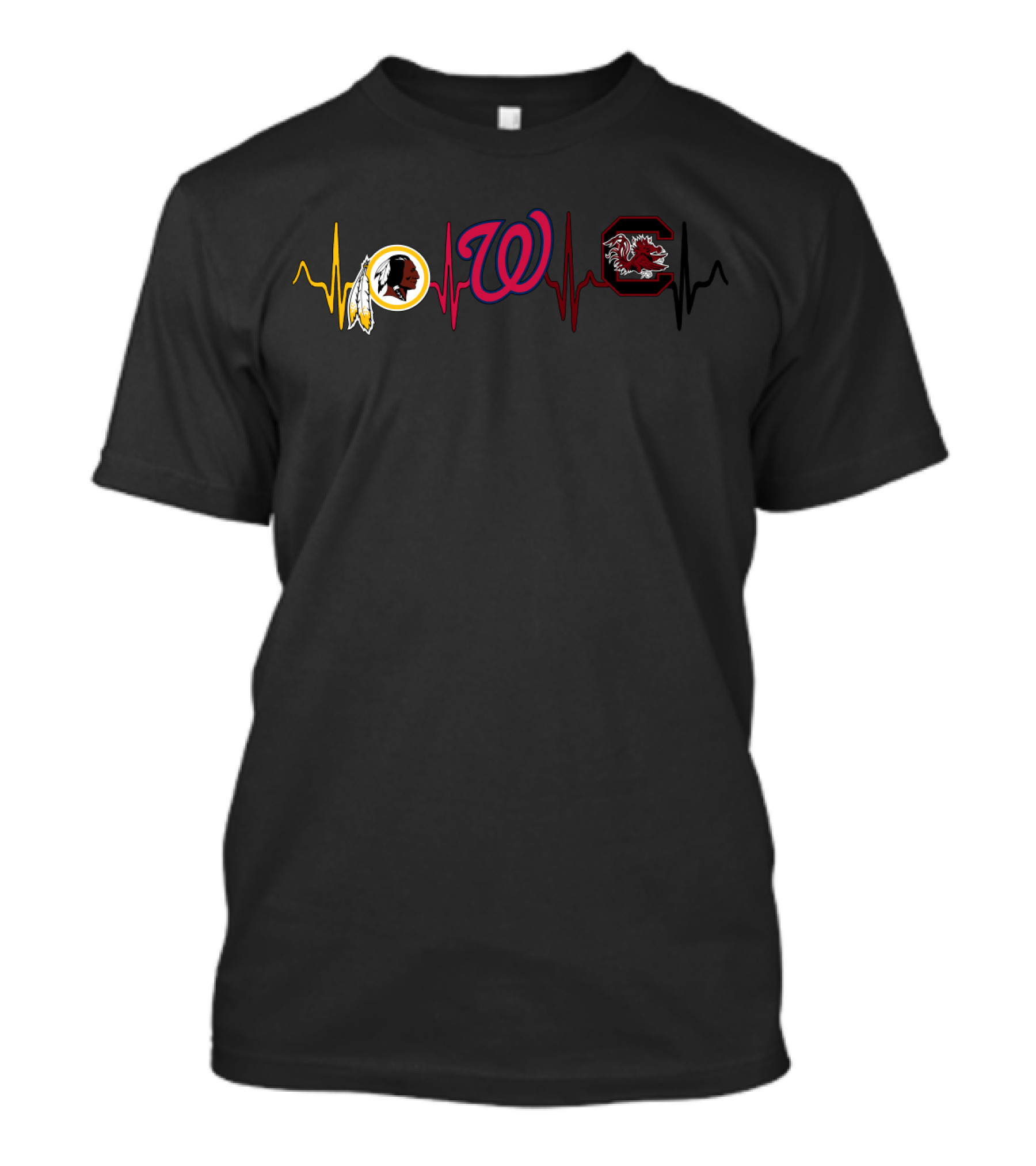 Redskins Nationals Scg Heartbeat Logo Combination T-Shirt