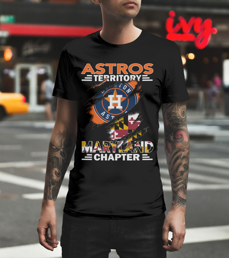 Astros Territory Maryland Chapter Houston Astros Logo Maryland Flag T-Shirt