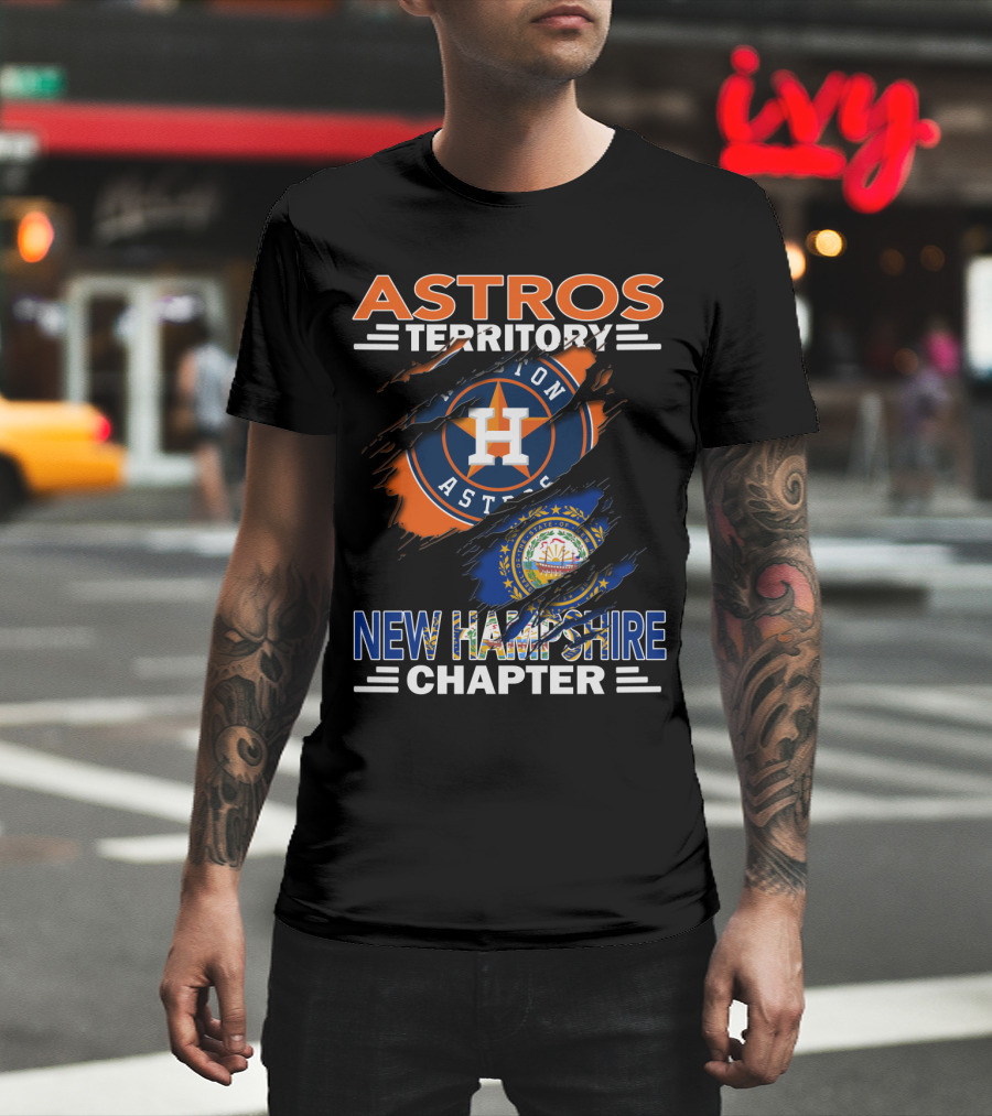 Astros Territory New Hampshire Chapter Houston Astros New Hampshire Flag Badge T-Shirt