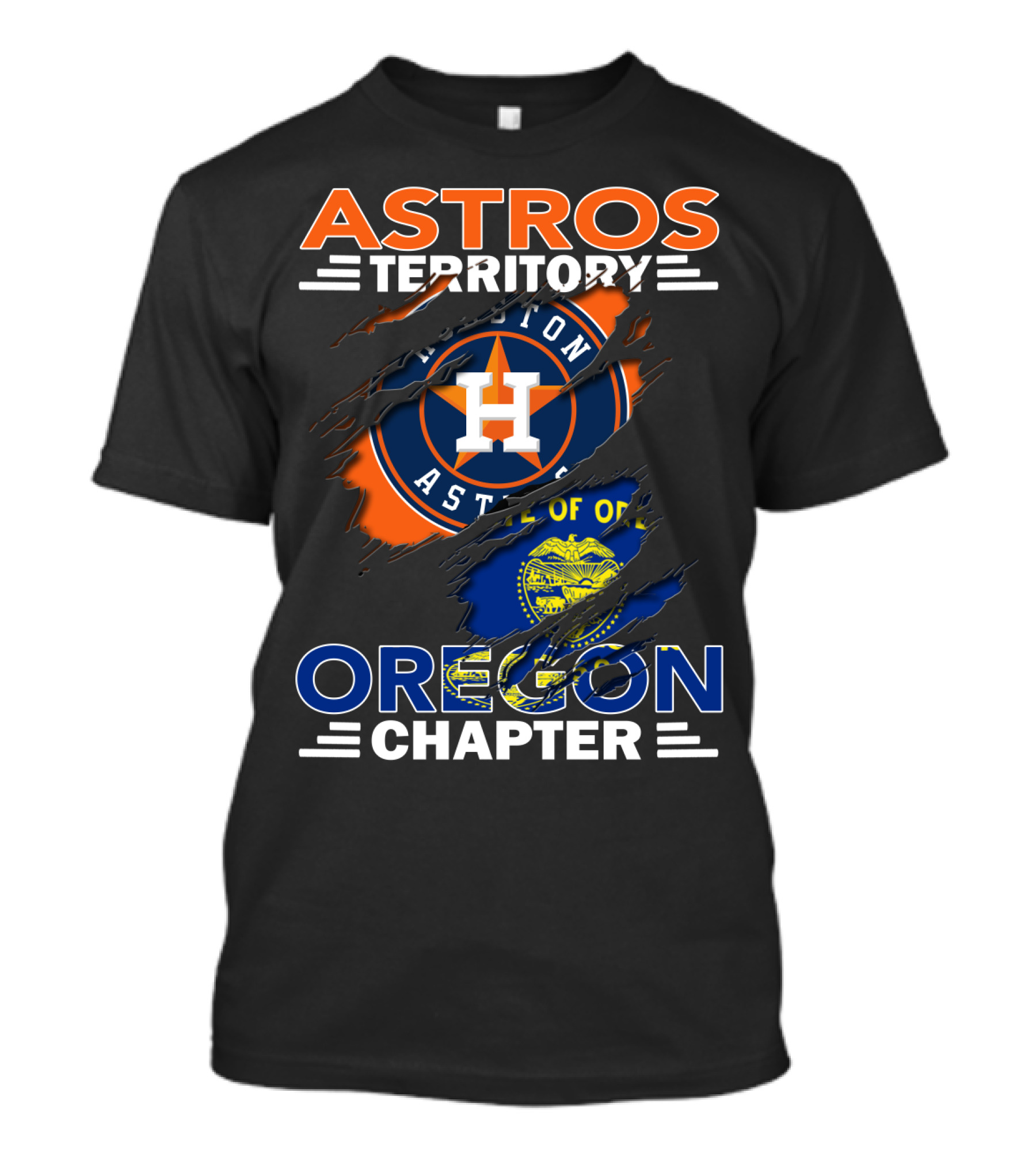 Astros Territory Oregon Chapter Houston Astros State Of Oregon Flag T-Shirt