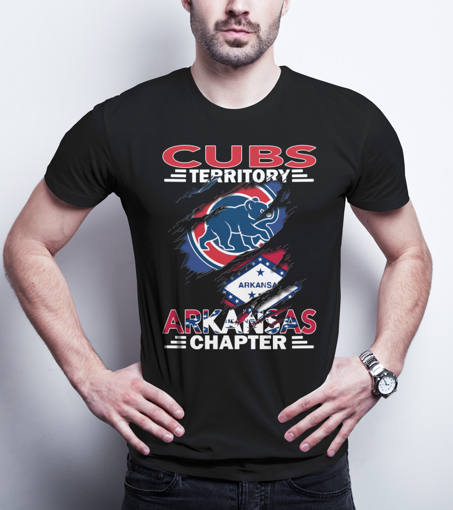 Cubs Territory Arkansas Chapter Logo With Bear And Flag Elements T-Shirt