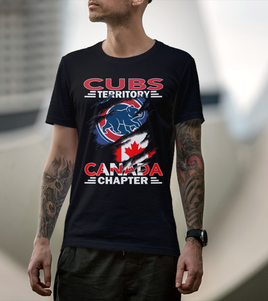 Cubs Territory Canada Chapter Toronto Blue Bear Maple Leaf Emblem T-Shirt