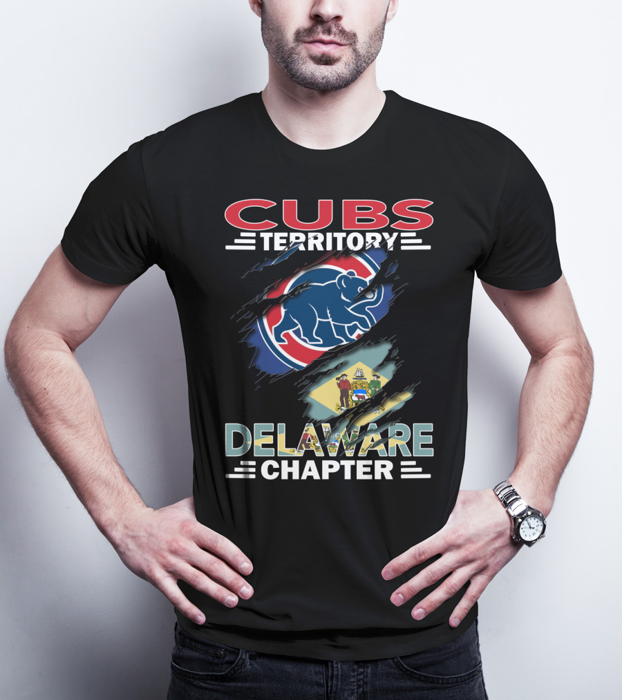 Cubs Territory Delaware Chapter Flag Design Rip Style Iconic T-Shirt