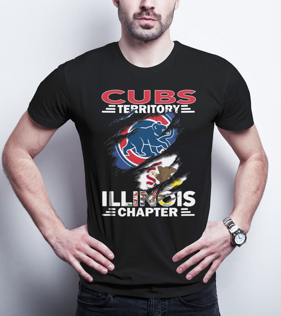 Cubs Territory Illinois Chapter With Bear And State Flag Elements T-Shirt