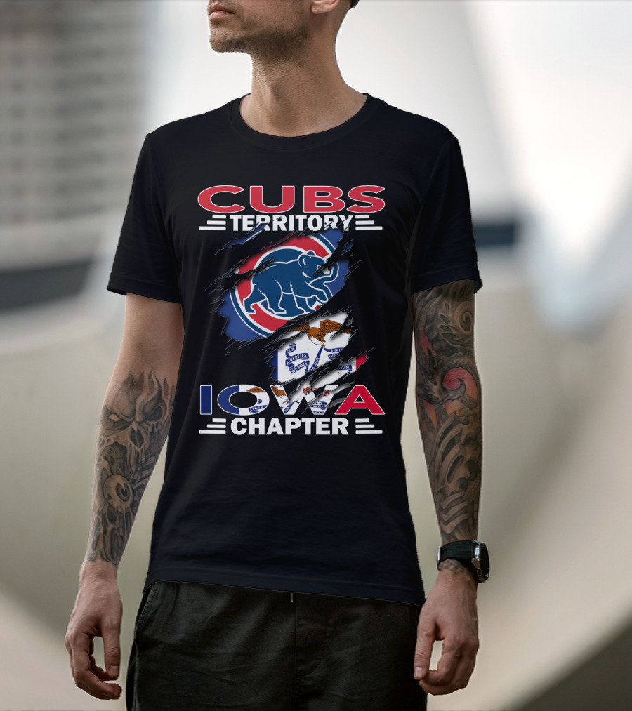 Cubs Territory Iowa Chapter Chicago Cubs Logo Illinois Flag T-Shirt