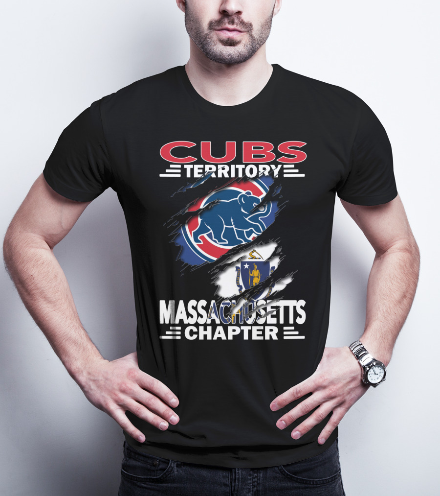 Cubs Territory Massachusetts Chapter Flag And Bear T-Shirt