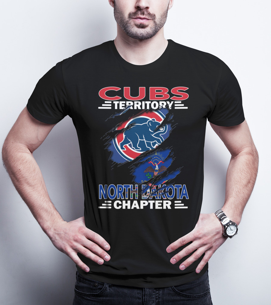Cubs Territory North Dakota Chapter Logo With Bear And State Flag Elements T-Shirt