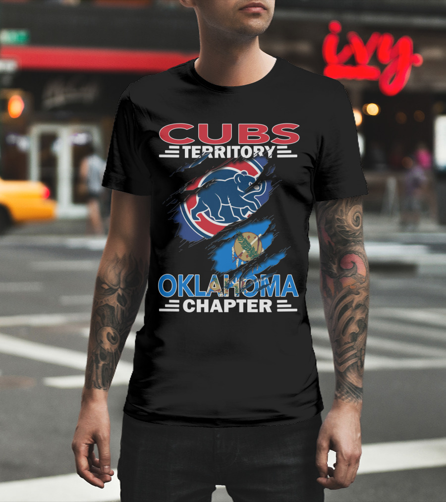 Cubs Territory Oklahoma Chapter Cubs Logo Oklahoma Flag T-Shirt