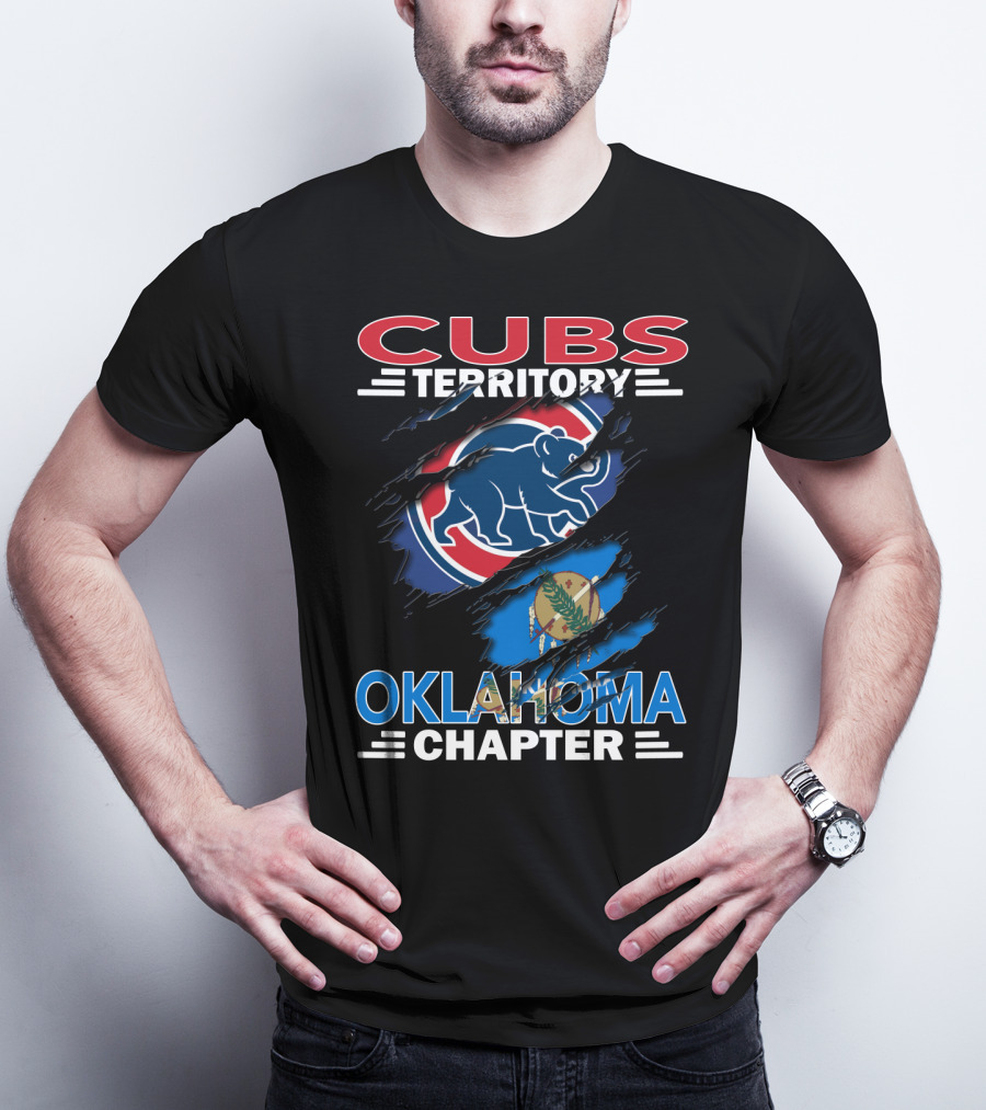 Cubs Territory Oklahoma Chapter Cubs Logo Oklahoma Flag T-Shirt