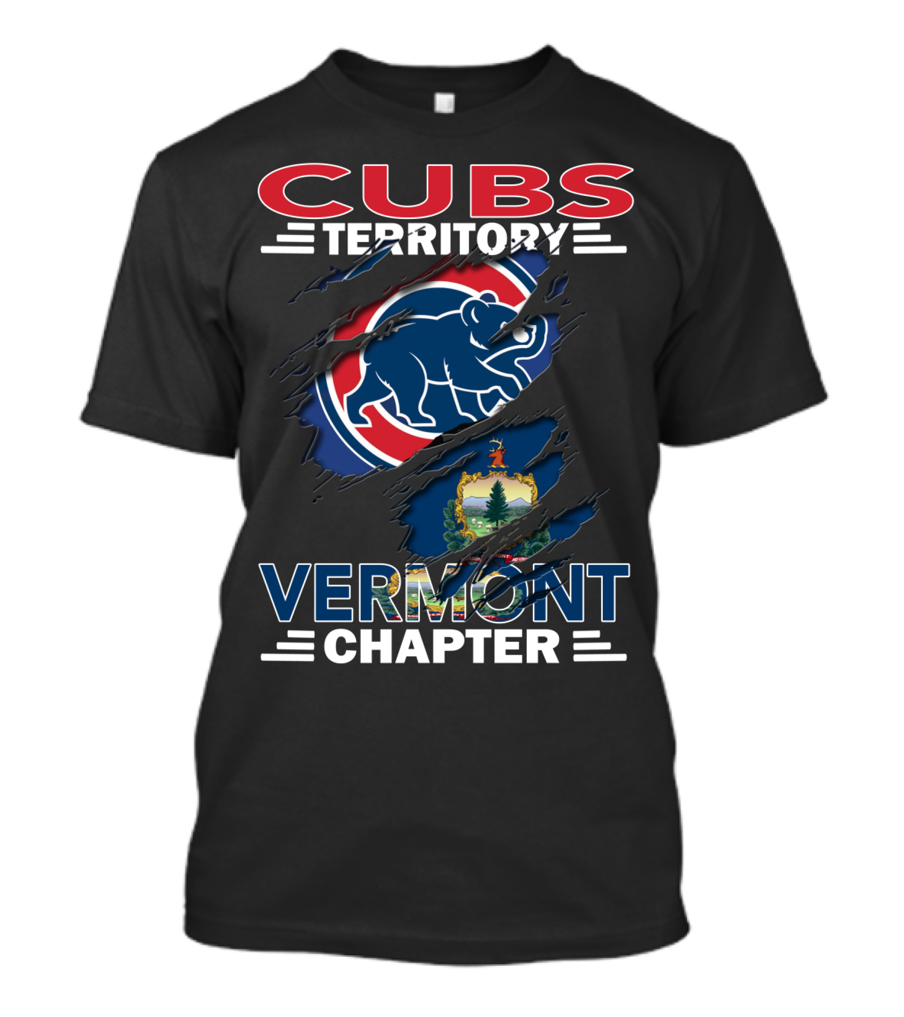 Cubs Territory Vermont Chapter With Bear And Vermont State Flag Elements T-Shirt