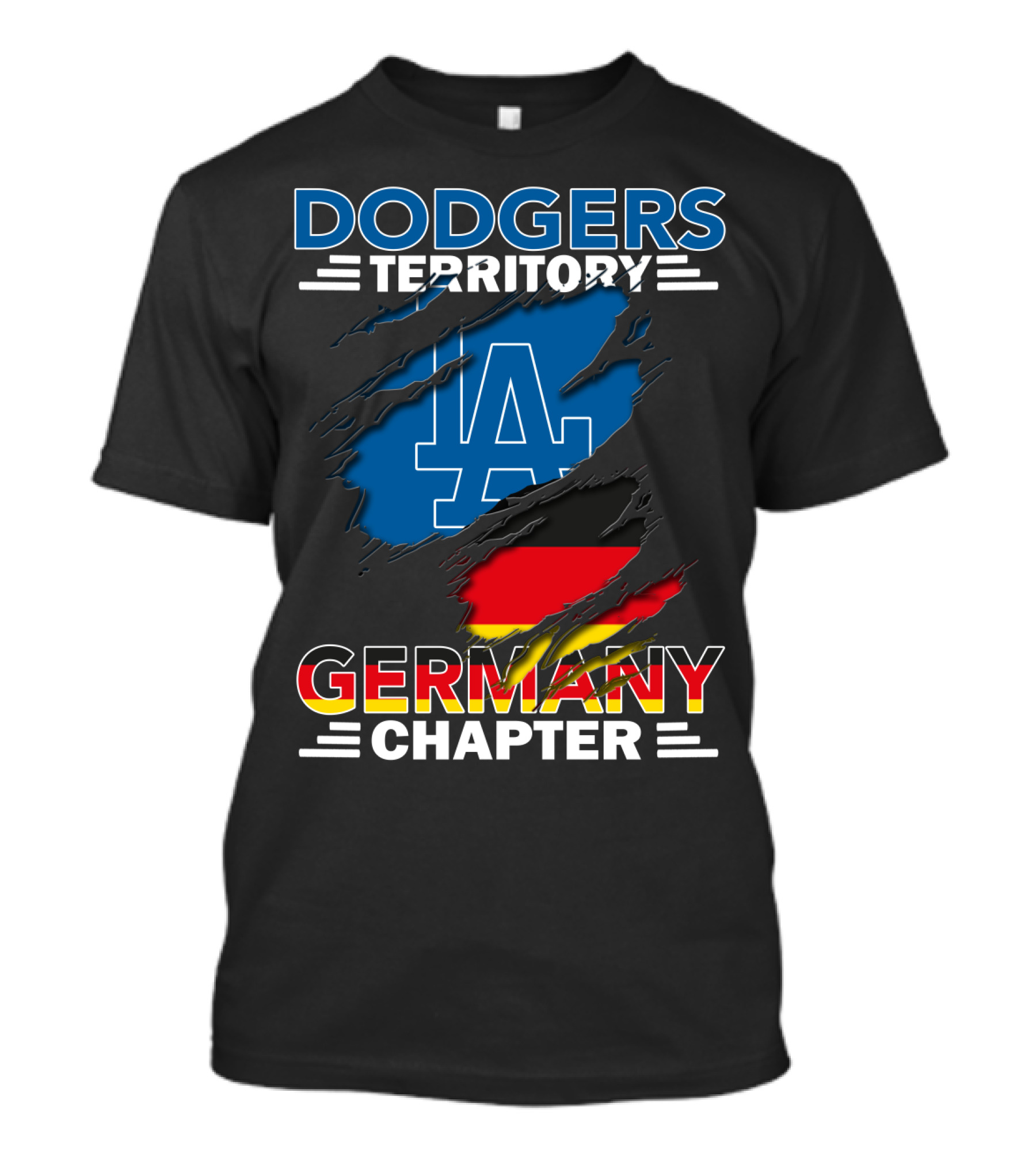 Dodgers Territory Germany Chapter LA Logo And German Flag T-Shirt